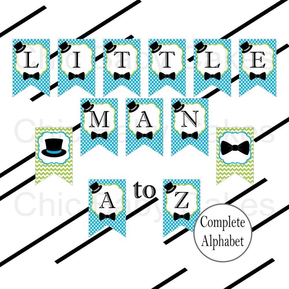 Printable Little Man Baby Shower Decorations Pack Little Man | Etsy