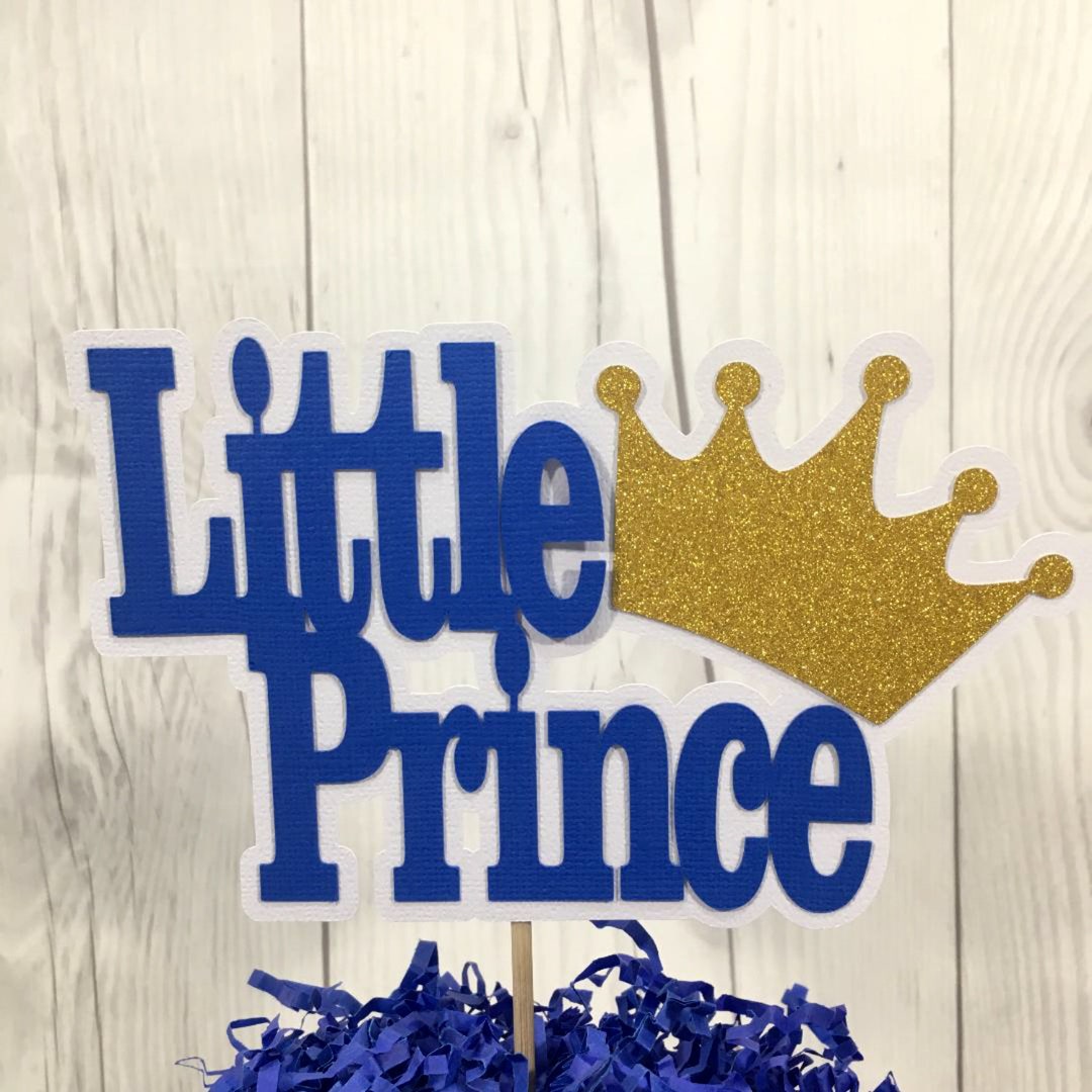Little Prince Cake Topper for Boy Baby Shower or Birthday Party, Royal ...