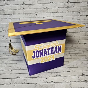 Graduation Party Card Box, 8x8 Yellow Gold, Style 1 - Etsy