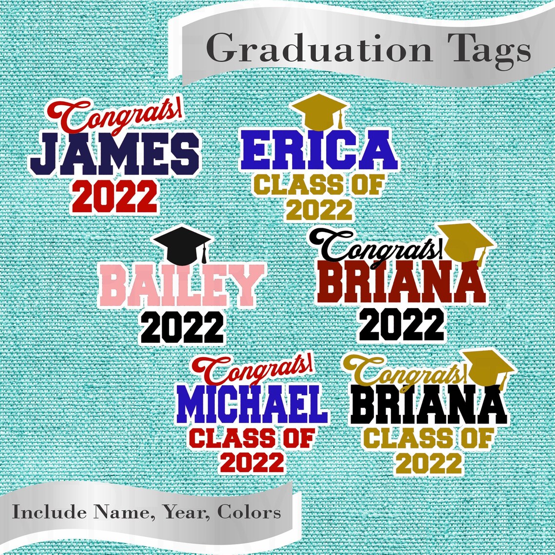 Custom Tags for Graduation Card Box or Party Decorations - Etsy