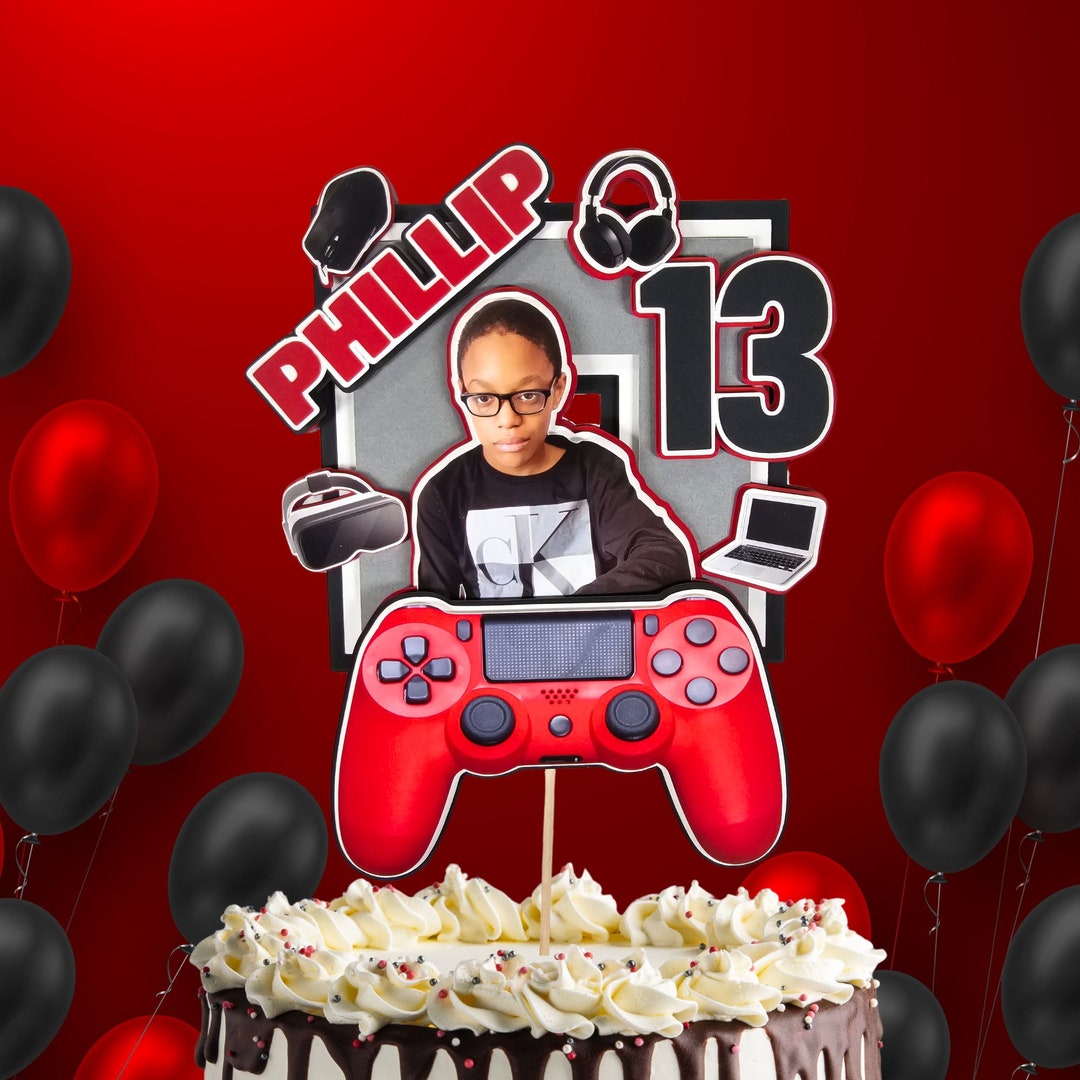 Video Game Layered 3D Cake Topper for Gaming or Gamer Birthday Party - Etsy