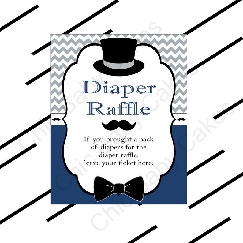 Printable Little Man Baby Shower Invitation Diaper Raffle - Etsy