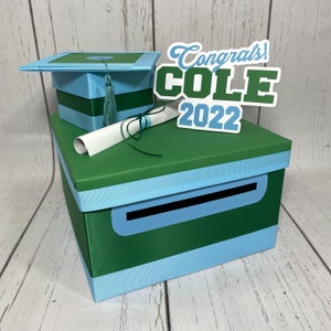 Graduation Party Card Box for Any Year, 10x10 Green Base - Etsy