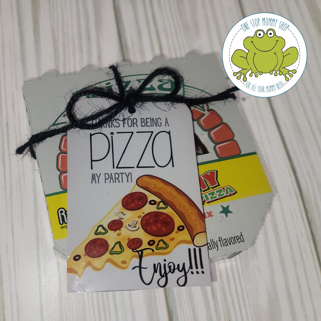 Pizza Party Favor Tags: Printable Birthday Classroom Goody Bag (PDF ...