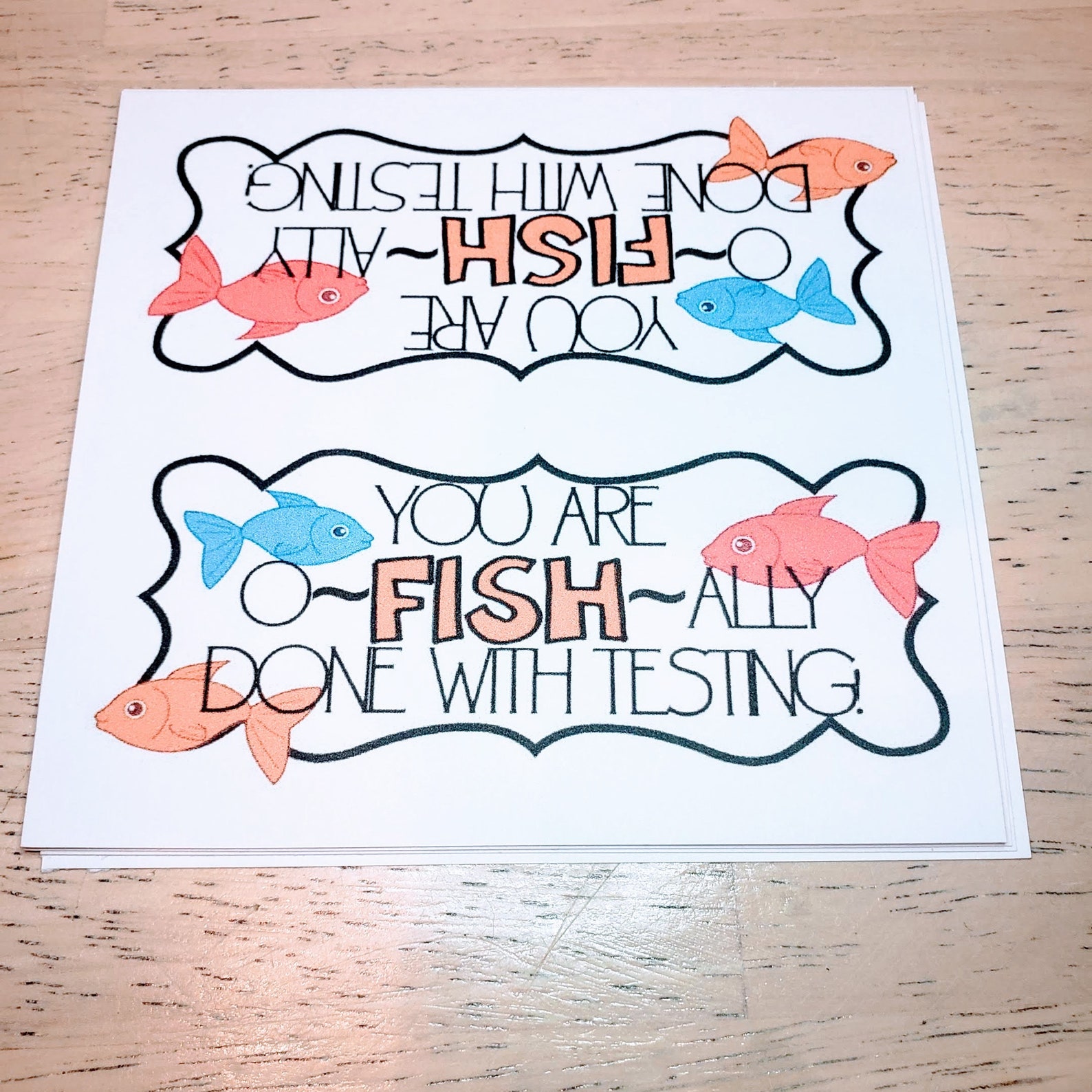 O-FISH-ALLY Done With Testing Bag Topper Printable Print at | Etsy