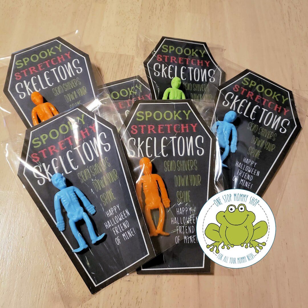 Spooky Skeleton Halloween Treat Card Printable: Classroom Party Favor ...