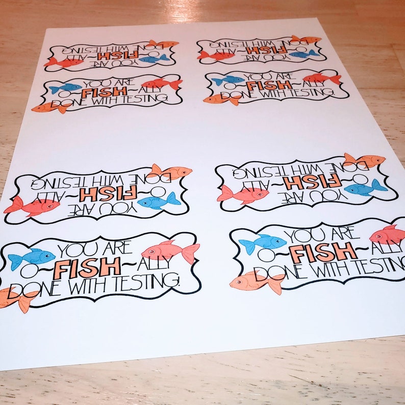 O-FISH-ALLY Done With Testing Bag Topper Printable Print at | Etsy