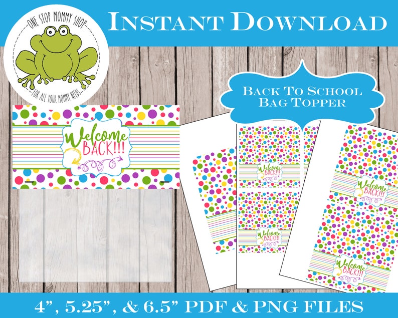 Welcome Back Printable Bag Topper Print at Home Back to - Etsy