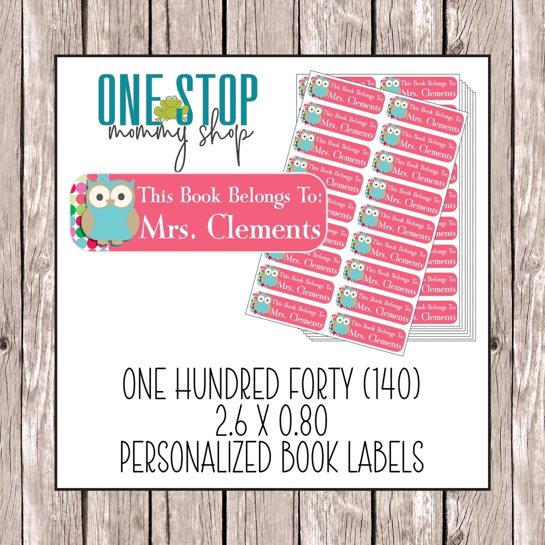 Personalized Owl Book Labels: Custom Name Stickers, School Supplies - Etsy