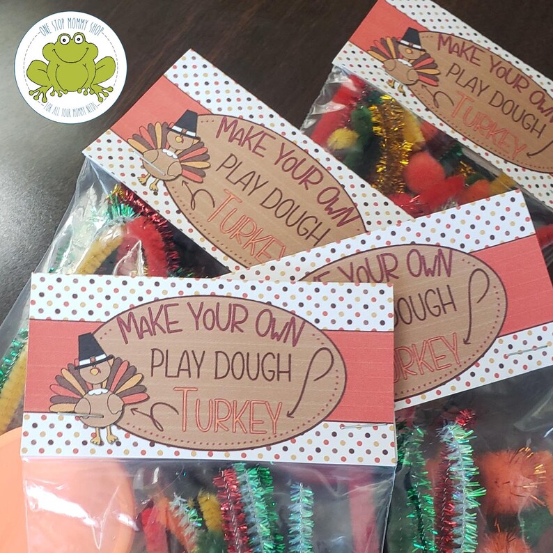 Make Your Own Turkey Play Dough Bag Topper: Printable (PDF & PNG ...