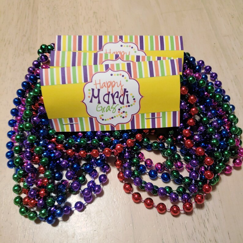 Happy Mardi Gras Printable Bag Topper, Birthday Party, Mardi Gras Party ...