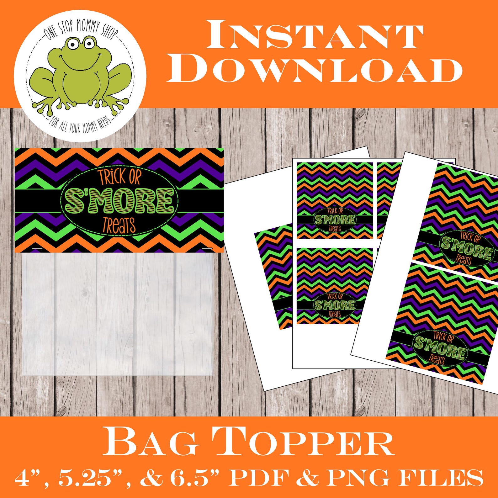 Halloween Bag Topper: Trick or S'more Treats Party Favor (PDF & PNG ...