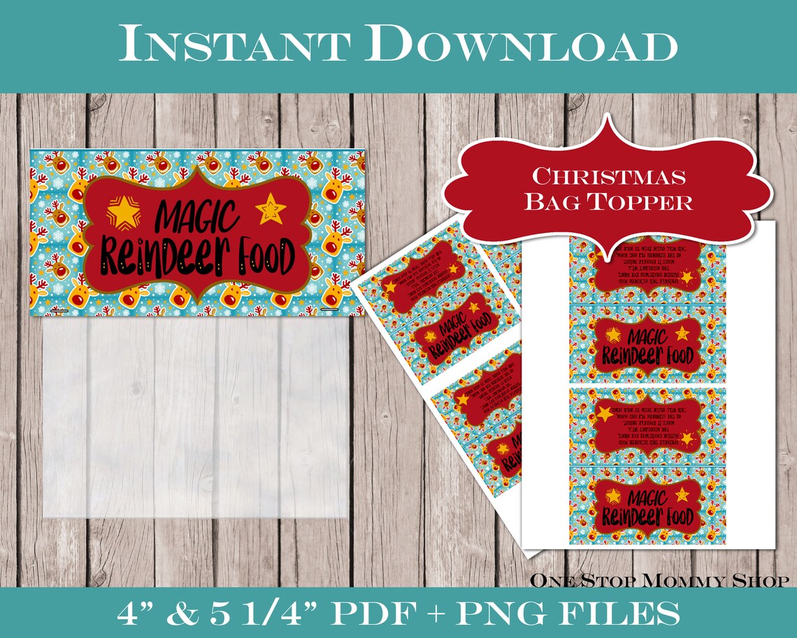 Magic Reindeer Food Christmas Printable Bag Topper Print at - Etsy