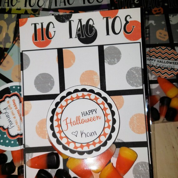 Polka Dot Tic Tac Toe Halloween Printable Treat Card Print at - Etsy