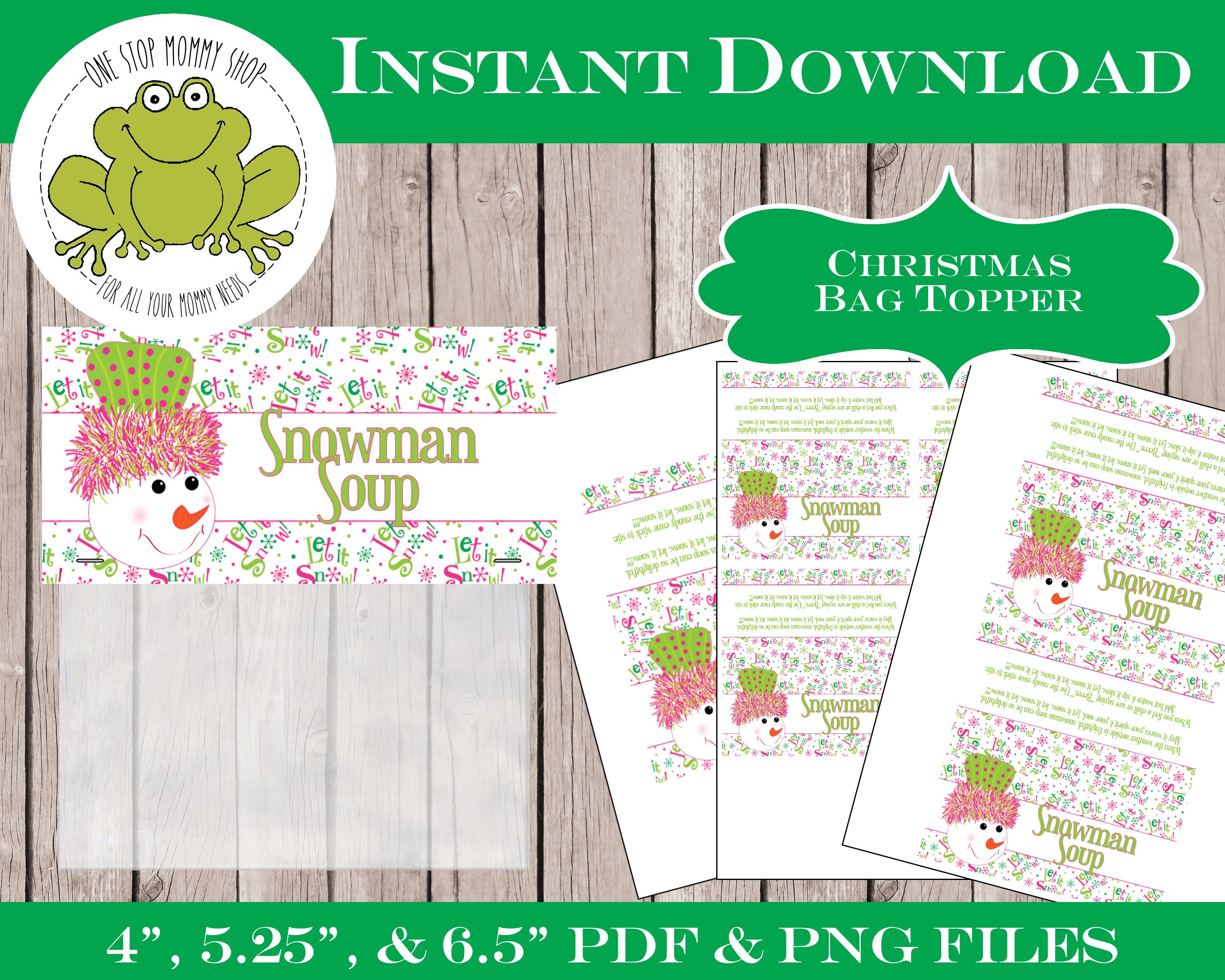 Snowman Soup Printable Bag Topper Print Home Christmas Party Class ...