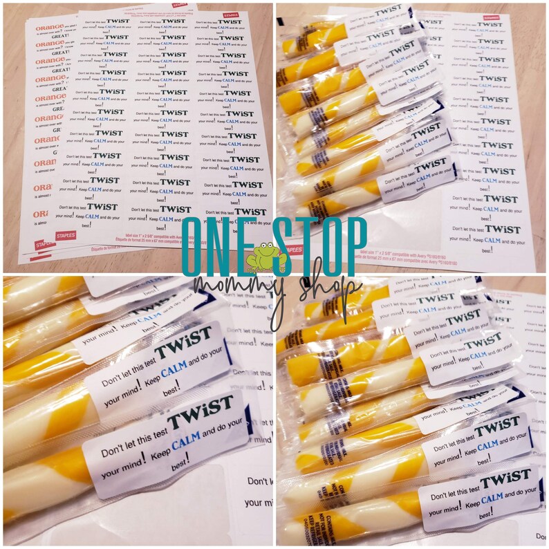 Motivational Testing Stickers: Printable Treat Labels (PDF Download) - Etsy