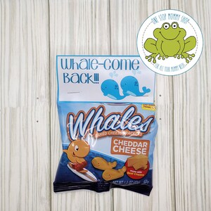 Whale-come Back Printable Bag Topper - Print @ Home - Ack to School ...