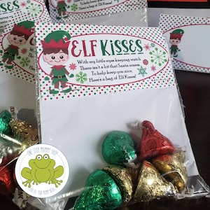 Elf Kisses Printable Bag Topper, Print Home, Christmas Classroom Party ...