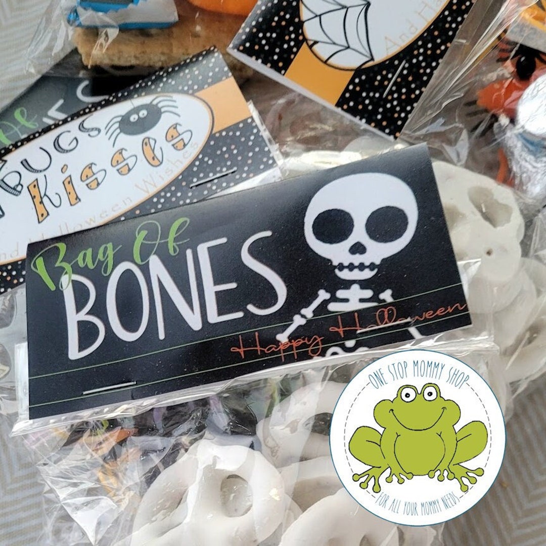 Bag of Bones Halloween Printable Bag Topper - Print at Home - Classroom ...