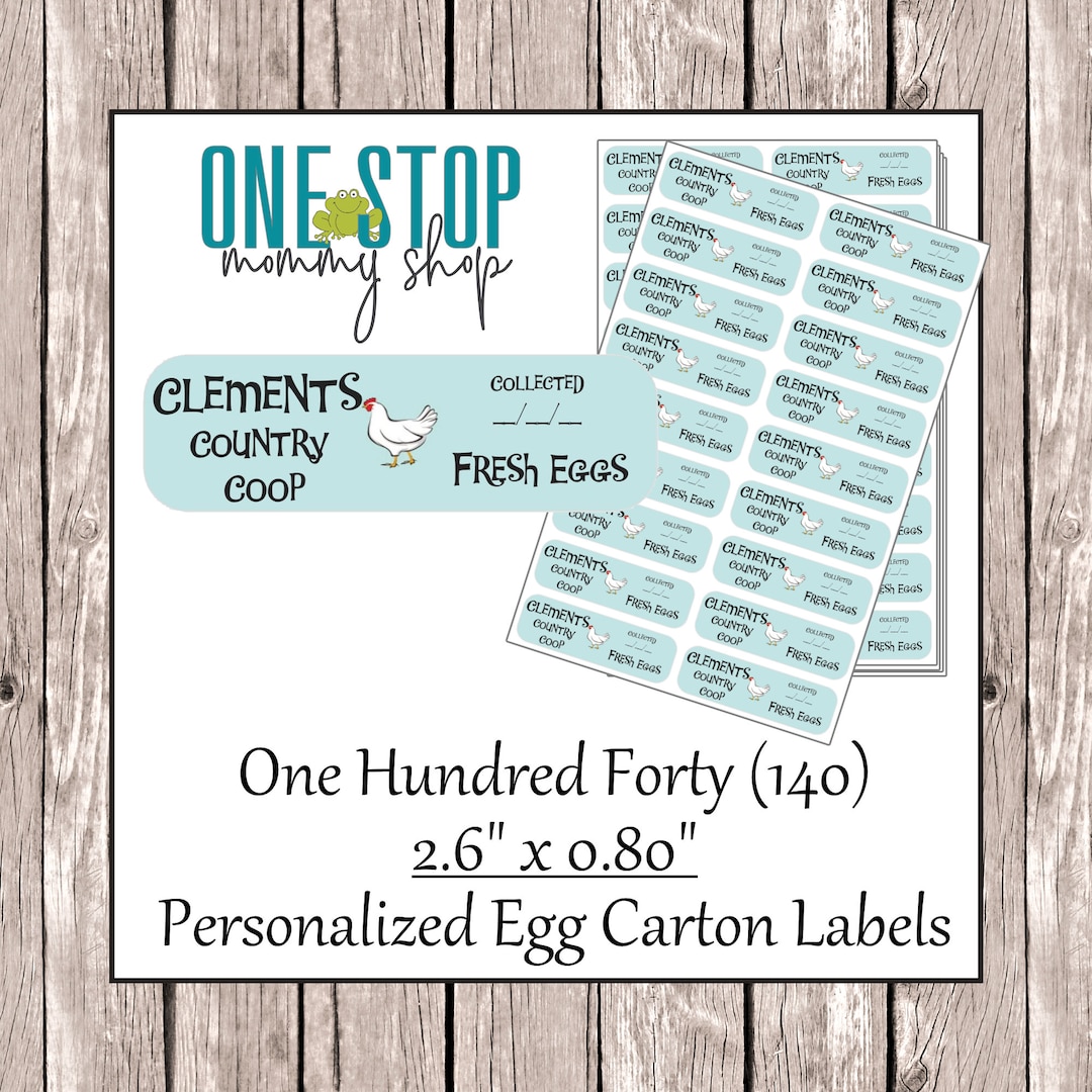 Personalized Chicken Egg Carton Labels: Farm Fresh Egg Stickers - Etsy