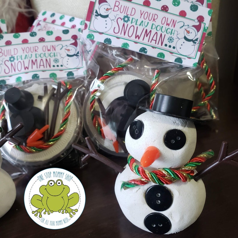 Play Dough Snowman Bag Topper Printable: Winter Party Favor (PDF & PNG ...