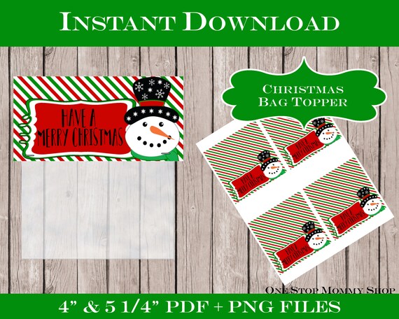 Have a Merry Christmas Printable Goody Bag Topper print at - Etsy