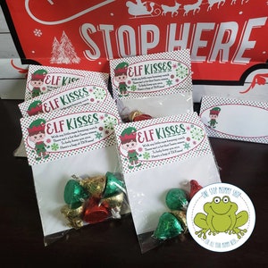 Elf Kisses Printable Bag Topper, Print Home, Christmas Classroom Party ...