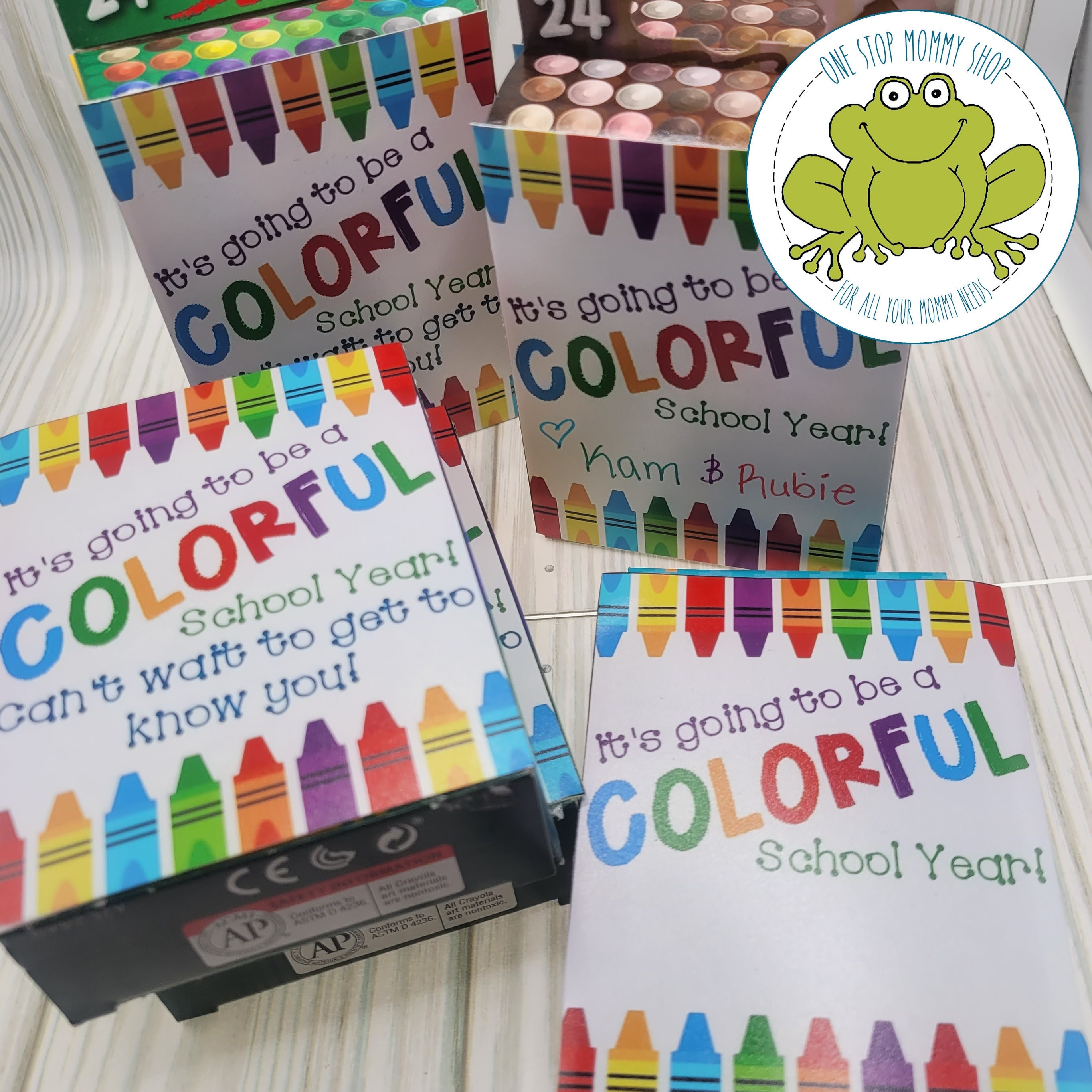 Colorful School Year Gift Tags: Crayon Box Treat (printable PDF File ...