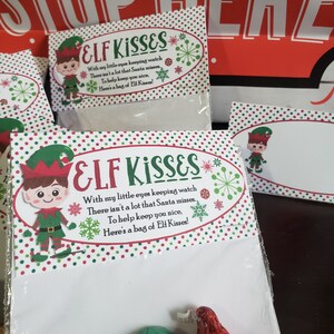 Elf Kisses Printable Bag Topper Print Home Christmas - Etsy