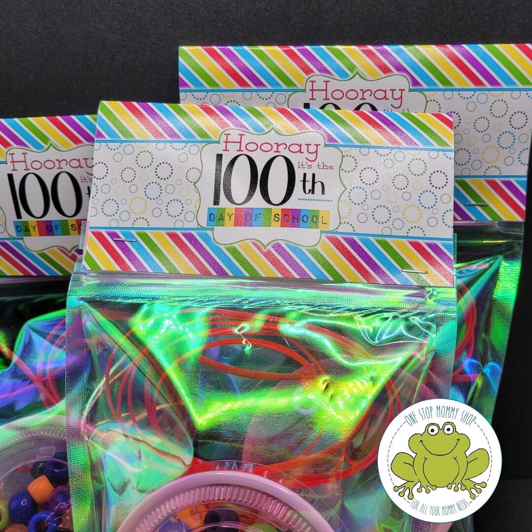 100th Day of School Bag Topper Printable: Class Treat (PDF & PNG ...