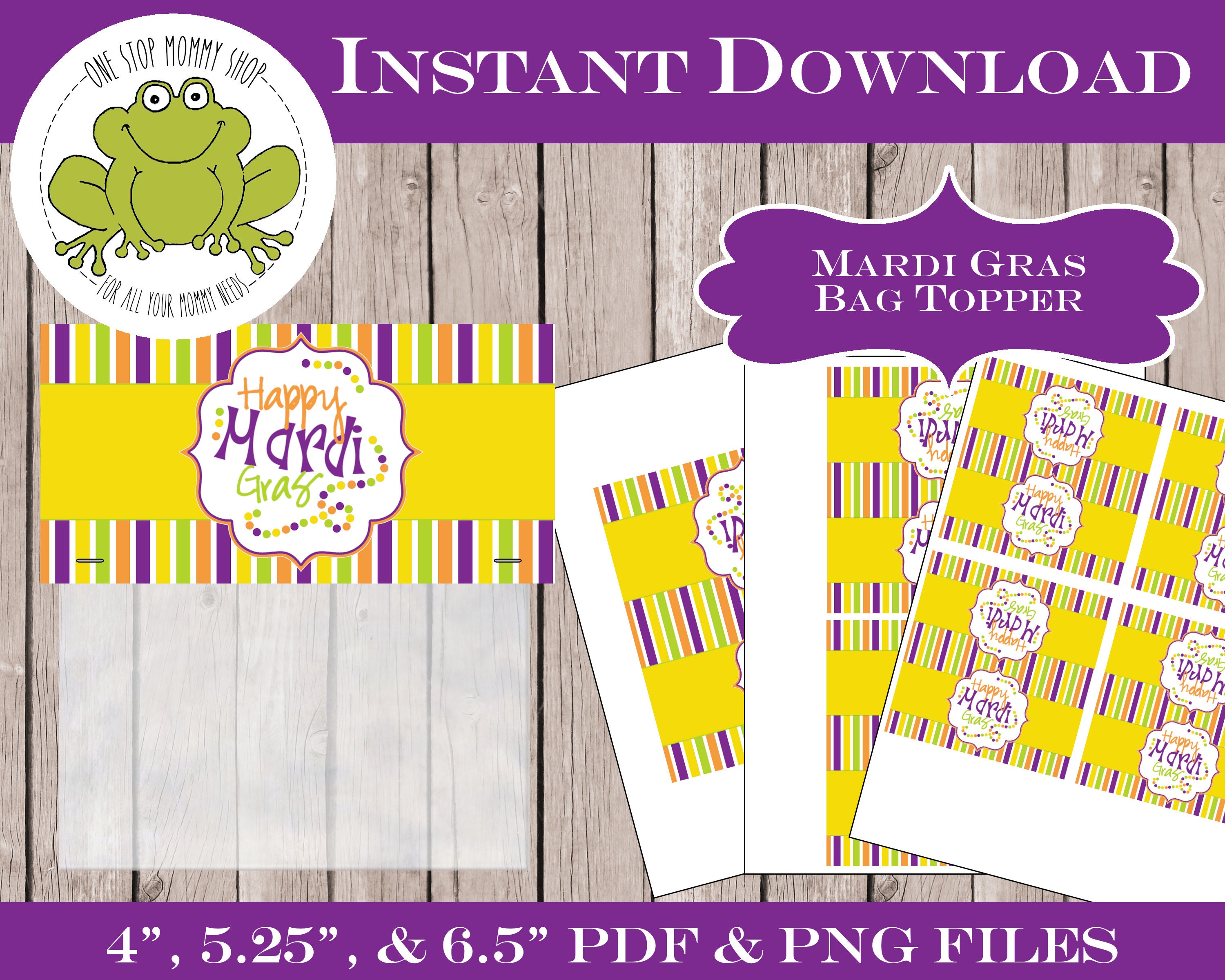 Happy Mardi Gras Printable Bag Topper, Birthday Party, Mardi Gras Party ...