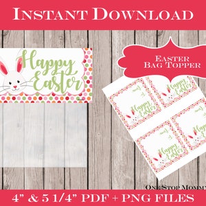 Happy Easter Treat Bag Topper Printable Print at Home Classroom Party ...