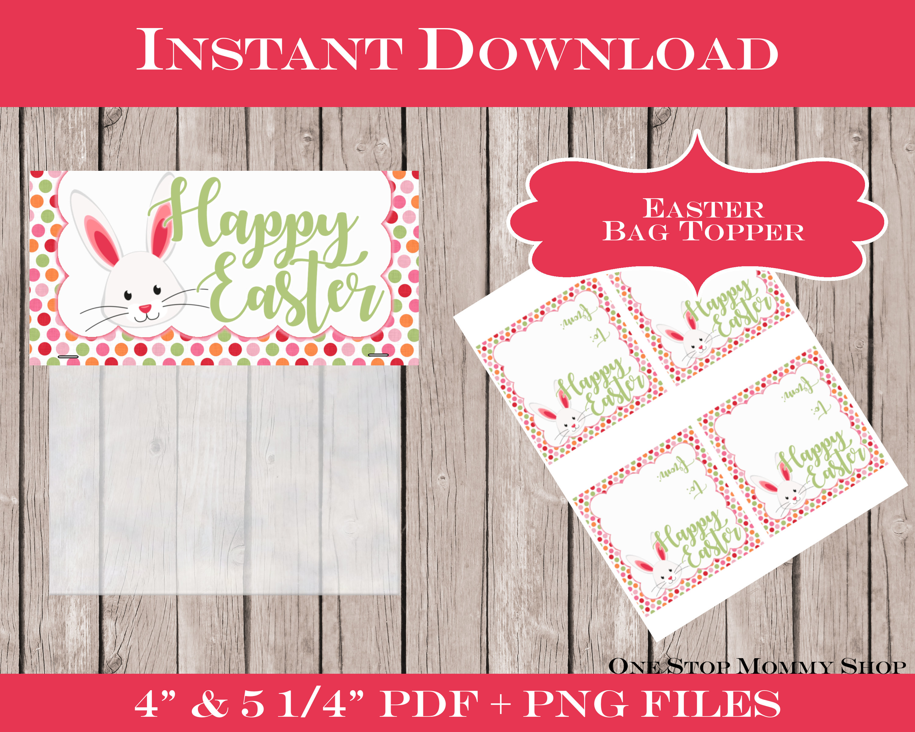 Happy Easter Treat Bag Topper Printable Print at Home Classroom Party ...