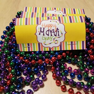 Happy Mardi Gras Printable Bag Topper - Print at Home - Instant ...