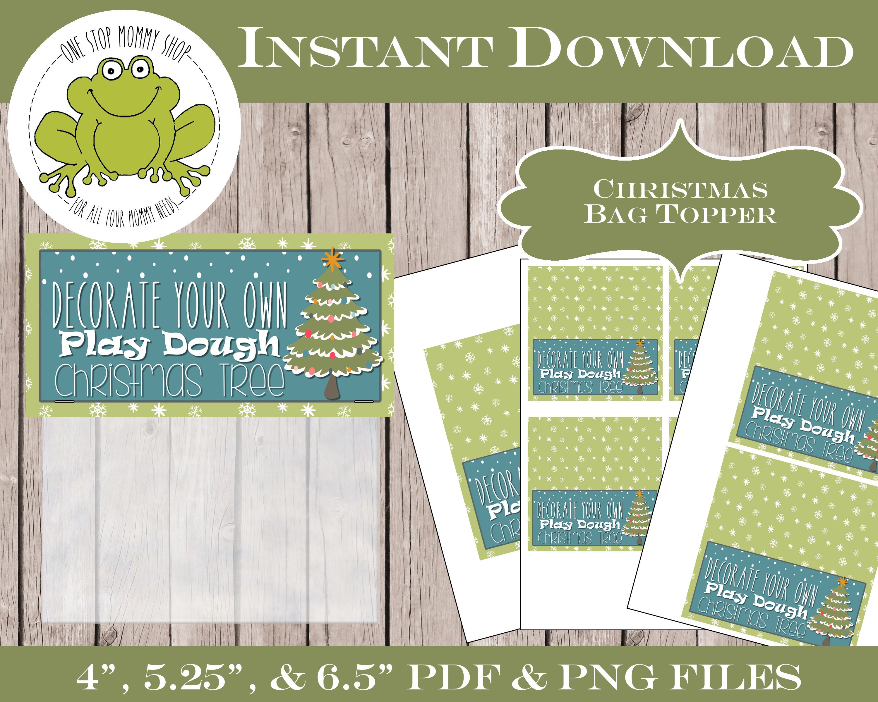 Decorate Your Own Play Dough Christmas Tree Printable Bag Topper Print ...