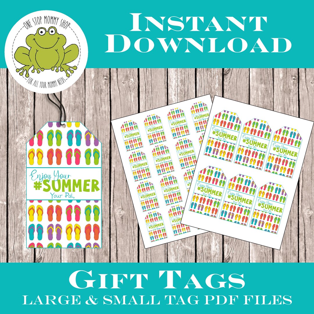 Summer Gift Tag Printable: #summer End of School, Vacation (PDF & PNG ...