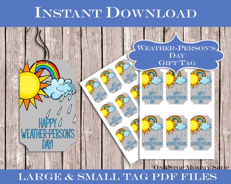 Happy Weather-person's Day Printable Gift Tag Print at - Etsy