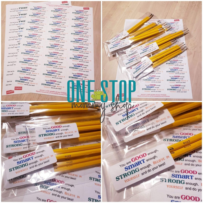 Motivational Testing Stickers: Printable Treat Labels (PDF Download) - Etsy