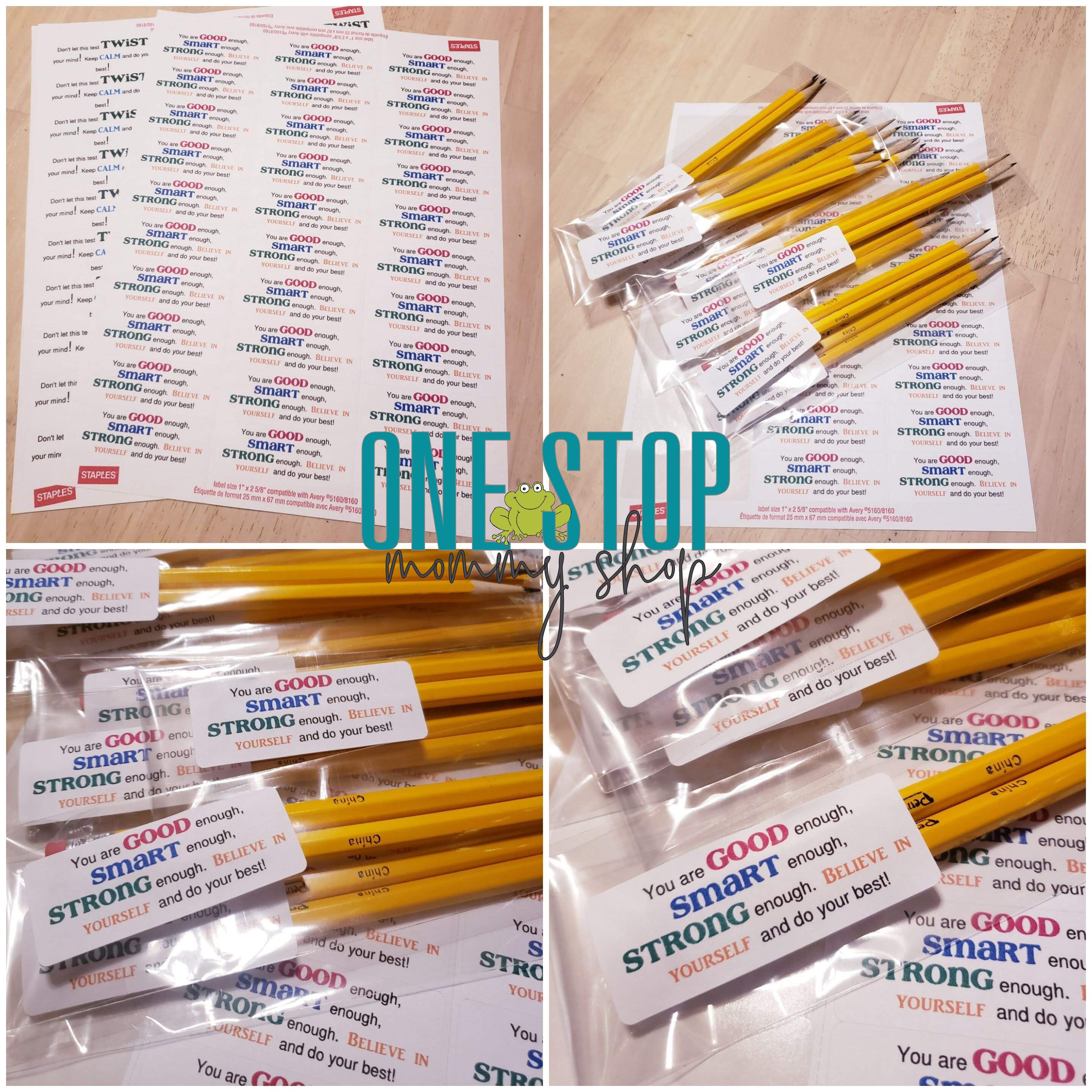 Motivational Testing Stickers: Printable Treat Labels (PDF Download) - Etsy