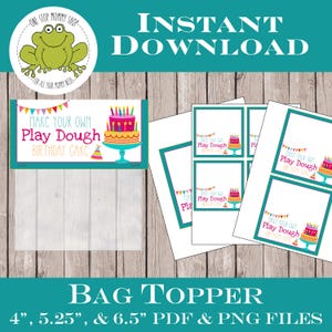 Make Your Own Play Dough Birthday Cake Printable Bag Topper - Print at ...