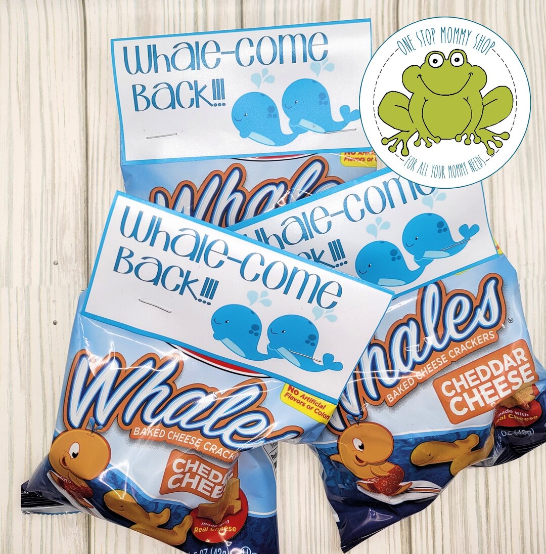 Whale-come Back Printable Bag Topper - Print @ Home - Ack to School ...