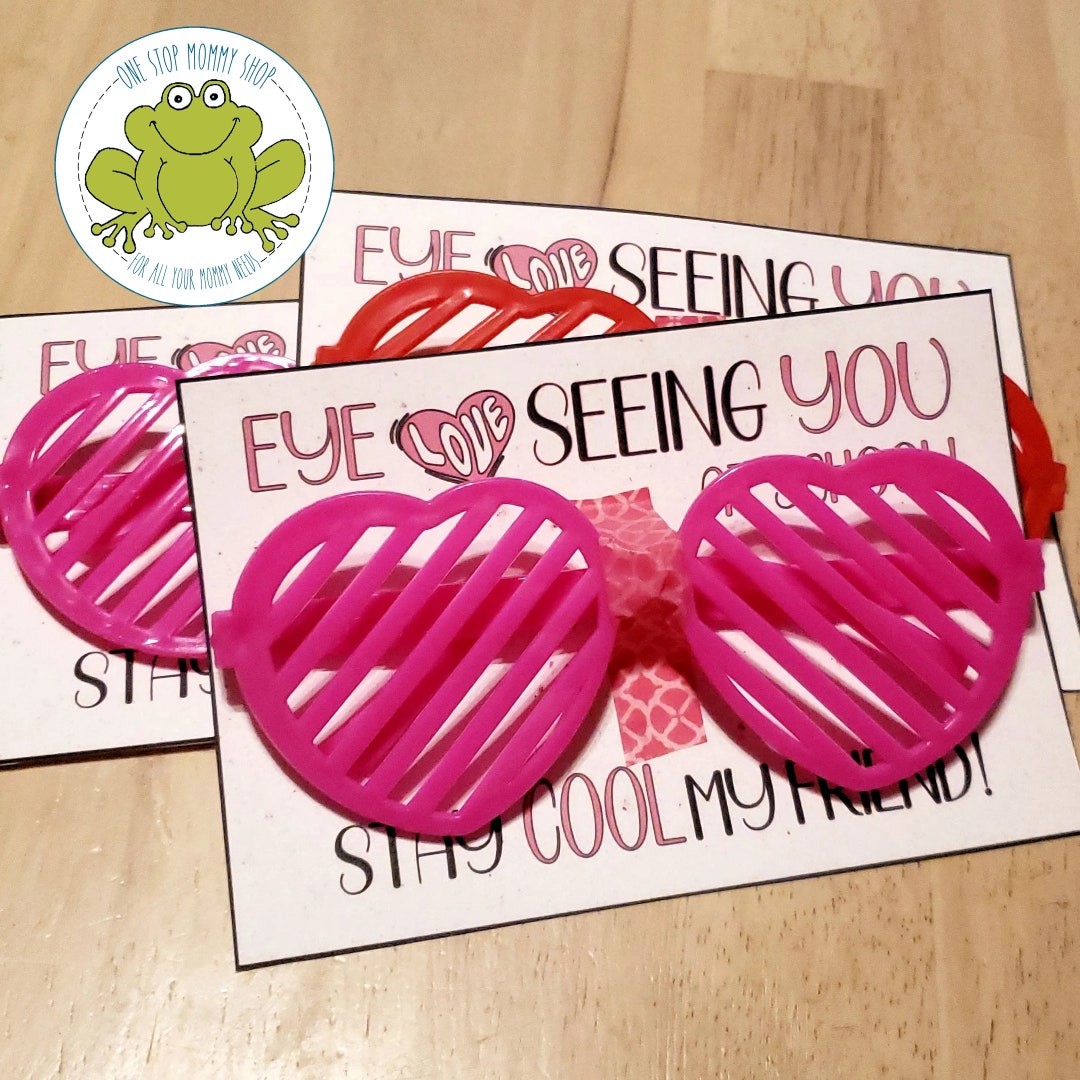 Eye Love Seeing You Valentine Treat Card: Sunglasses Party Favor (PDF ...