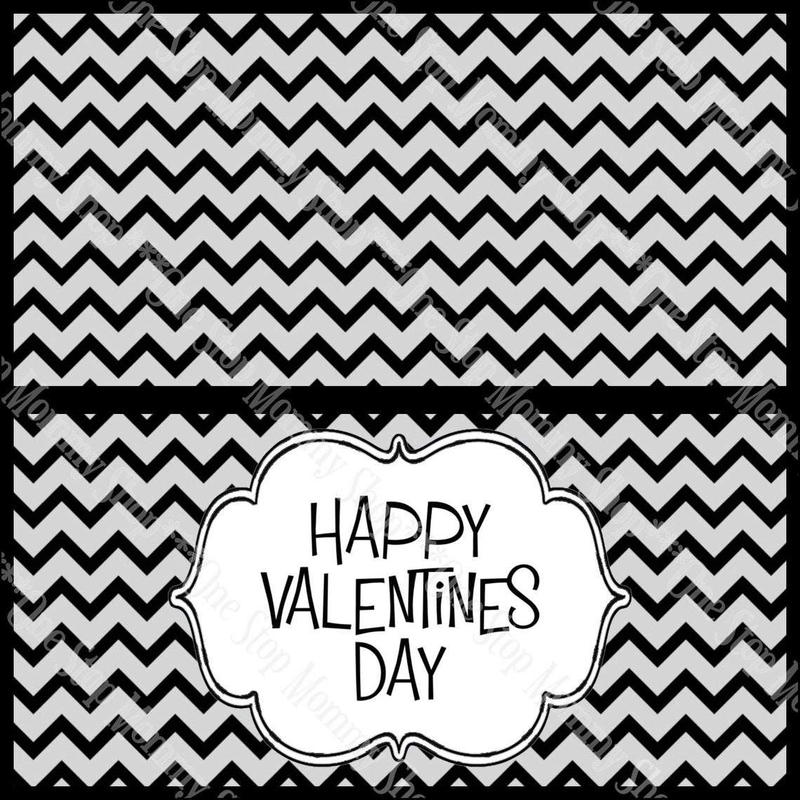 Black and White Valentine's Day Printable Bag Topper | Etsy