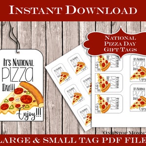 National Pizza Day Printable Gift Tag Print at Home Feb 9th Giveaways ...