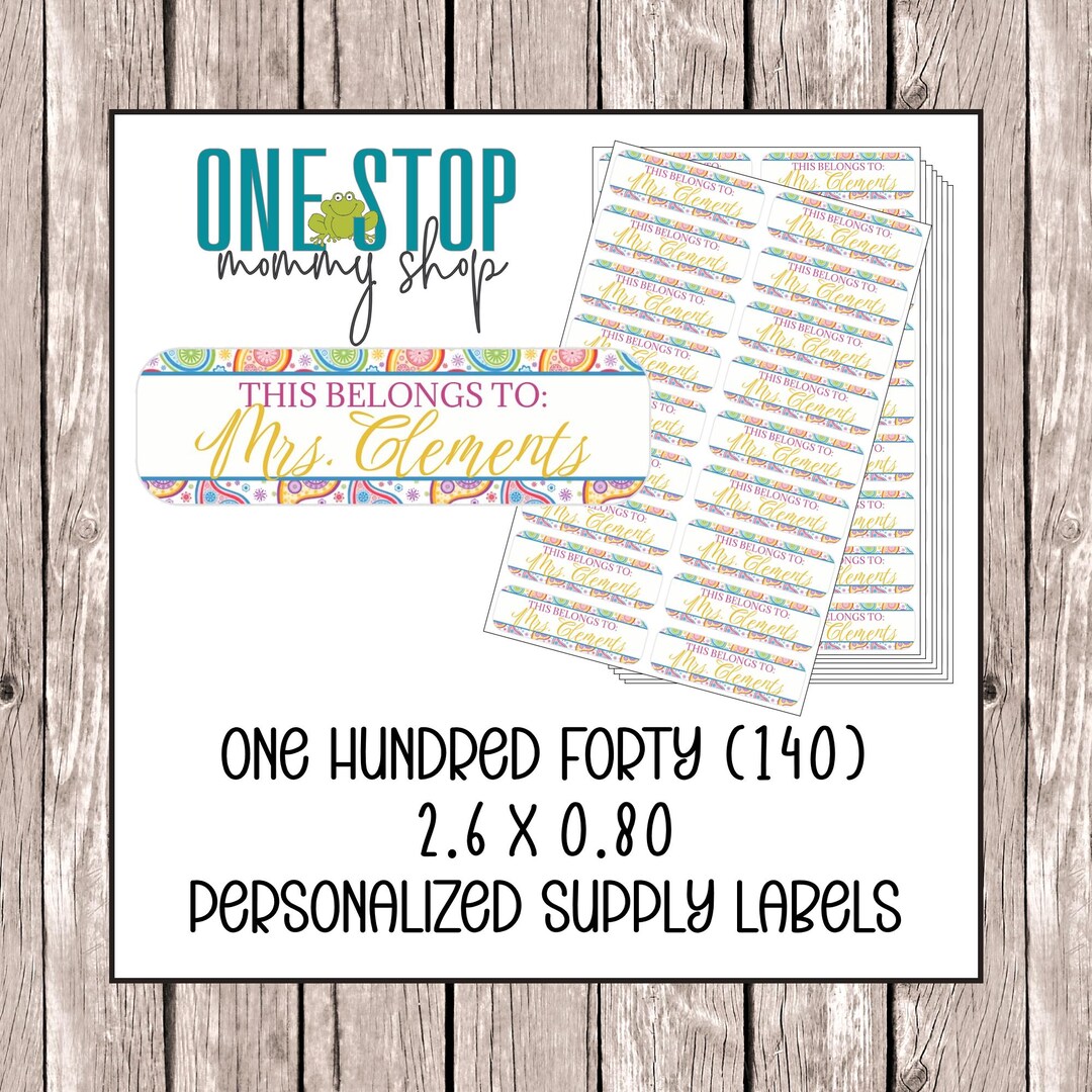 140 Personalized Paisley Name Labels - Teacher & Student Stickers - Etsy