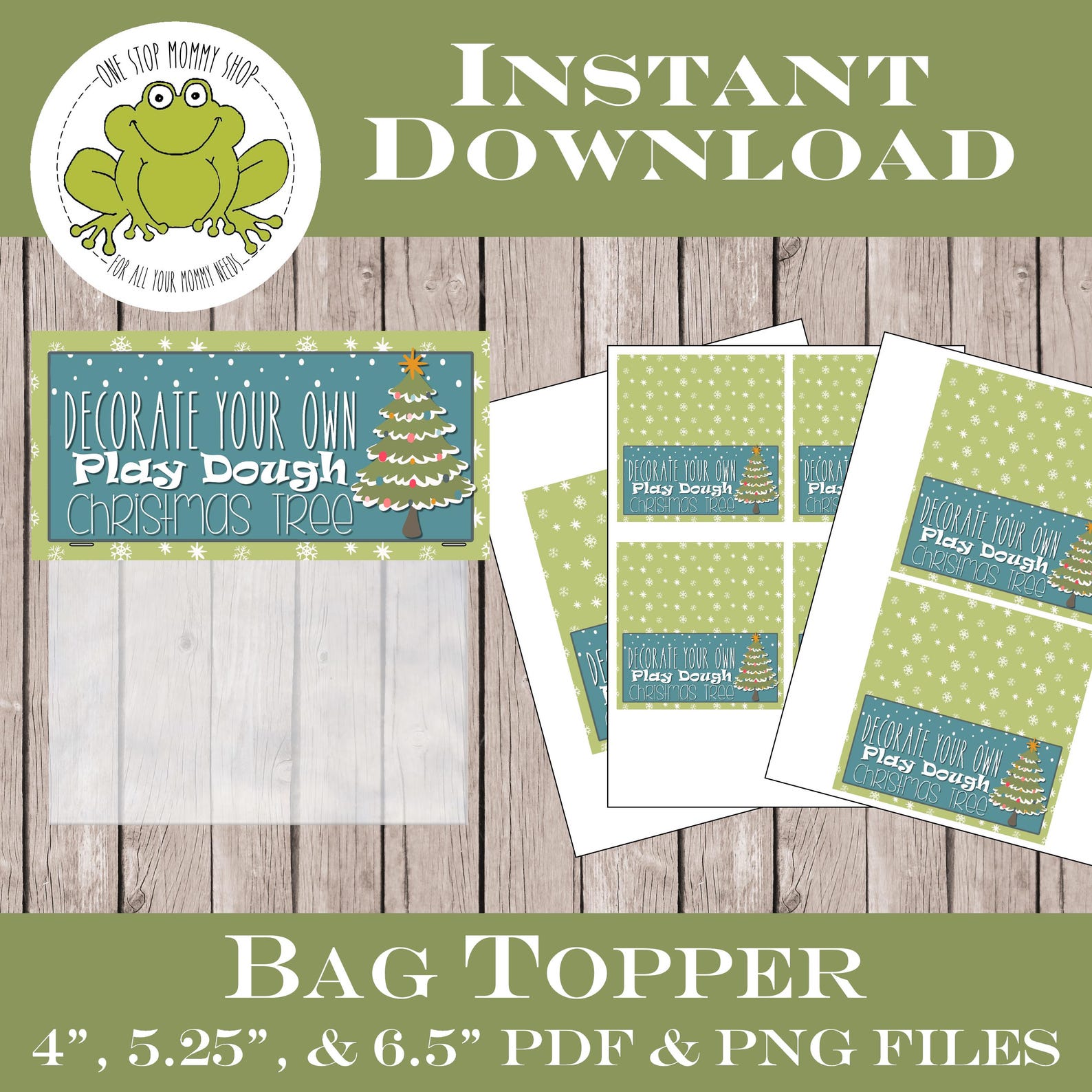 Decorate Your Own Play Dough Christmas Tree Printable Bag Topper ...