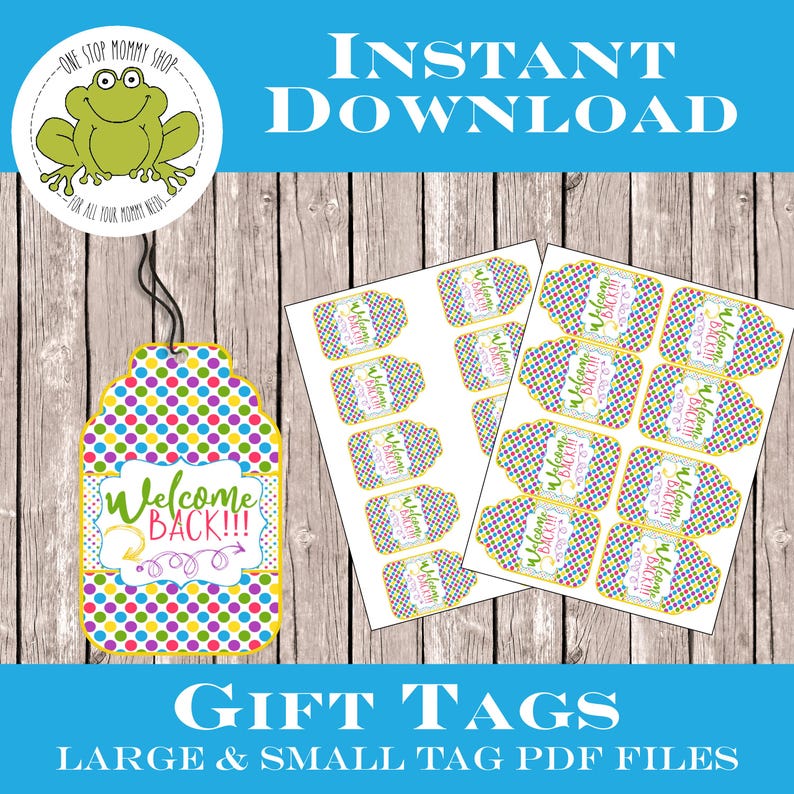 Welcome Back Gift Tags: Printable Classroom, Camp, or Party Favors (PDF ...