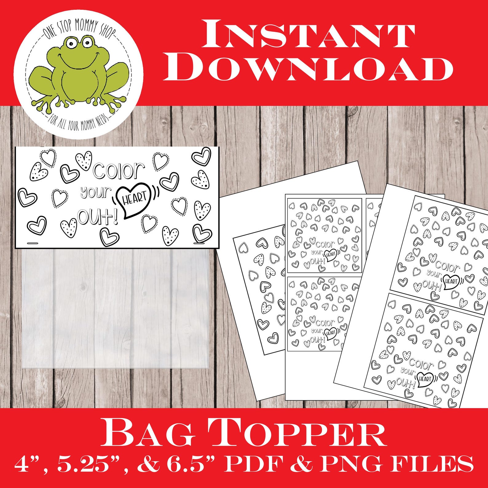 Crayon Valentine Bag Topper Printable: Color Your Heart Out (PDF & PNG ...