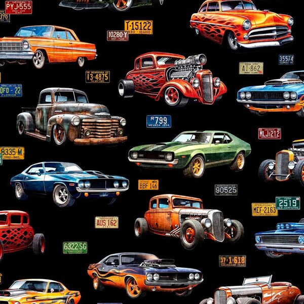 Classic Car Fabric - Etsy