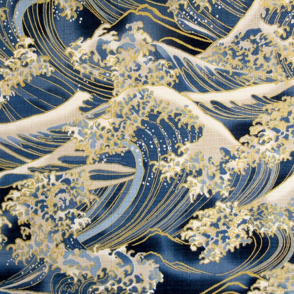 Japanese Wave Fabric - Etsy